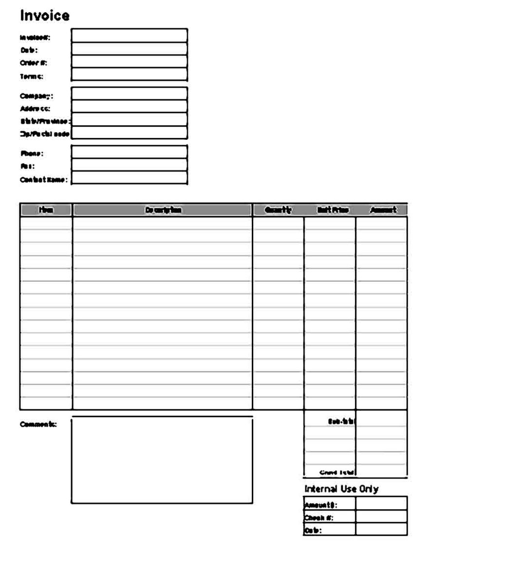 Printable Blank Invoice Templates | Harian Nusantara